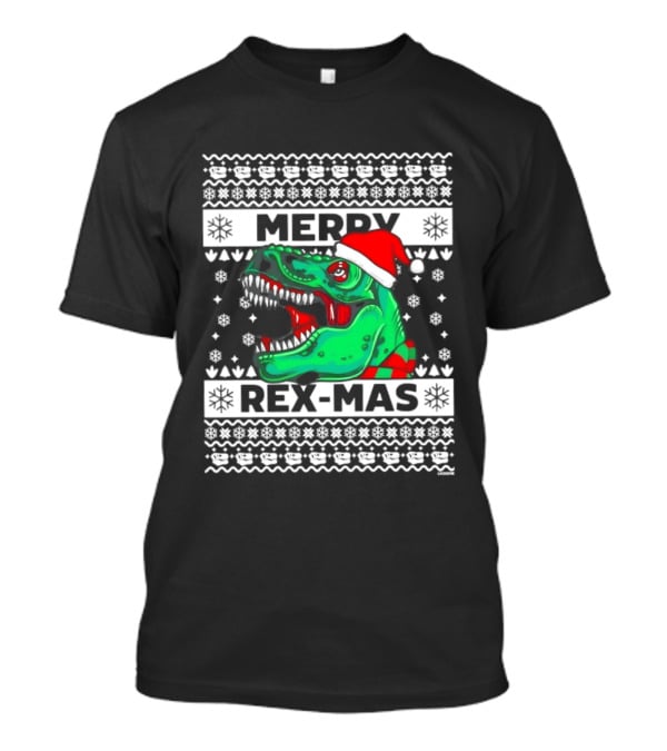 Merry Rex Mas Rex Dinosaur Christmas Ugly Sweater T-Shirt