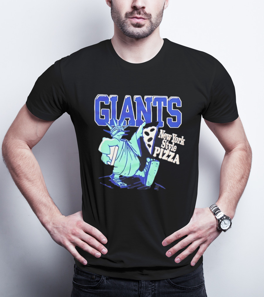 New York Giants Statue Of Liberty New York Style Pizza T-Shirt