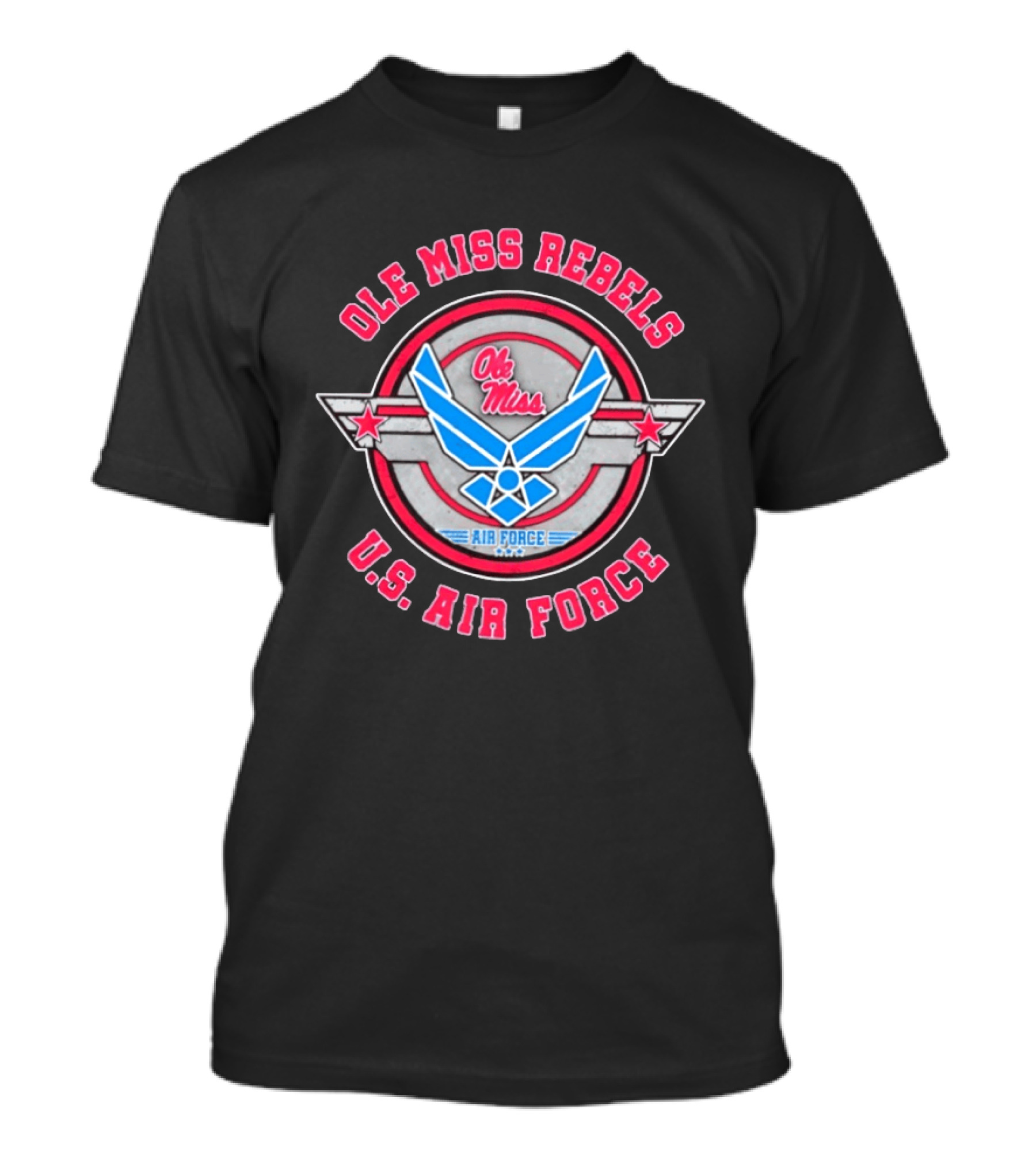 Ole Miss Rebels U.S. Air Force Collaboration With Military Insignia And Winged Star T-Shirt