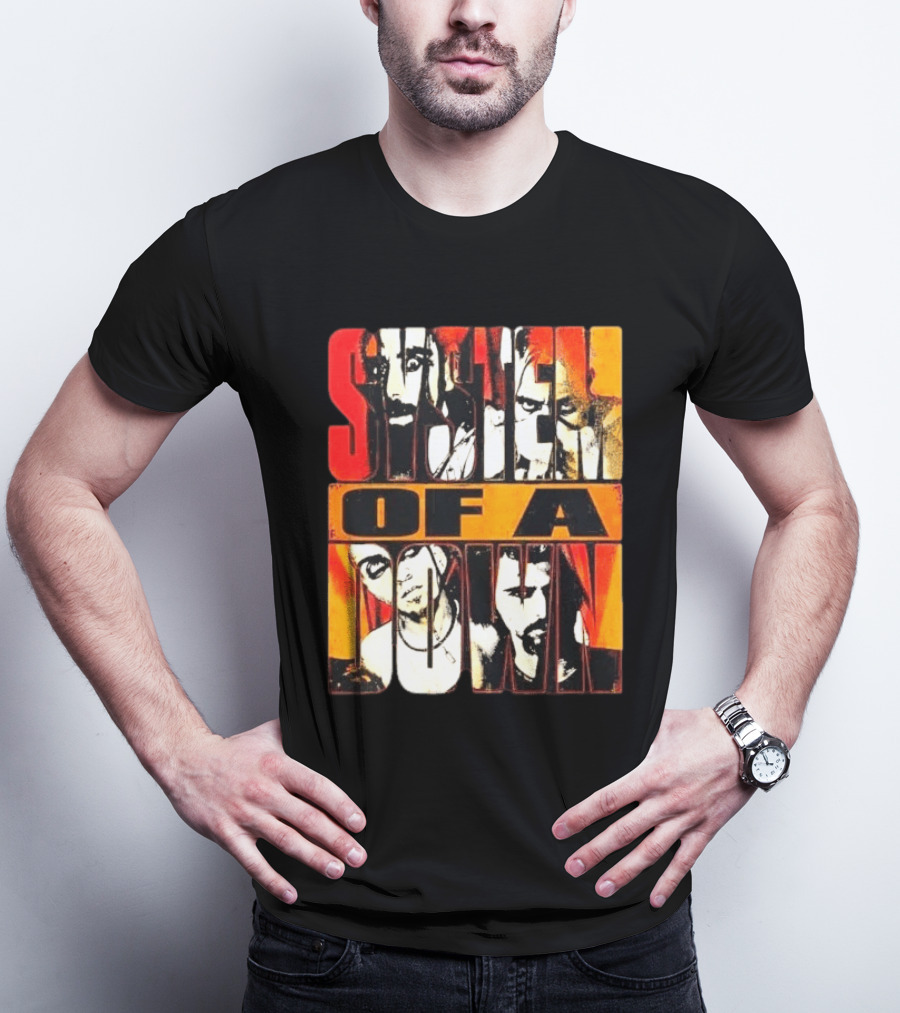 System Of A Down Face Collage Sick New World Festival Texas 2026 Heavy Metal Rock Band T-Shirt