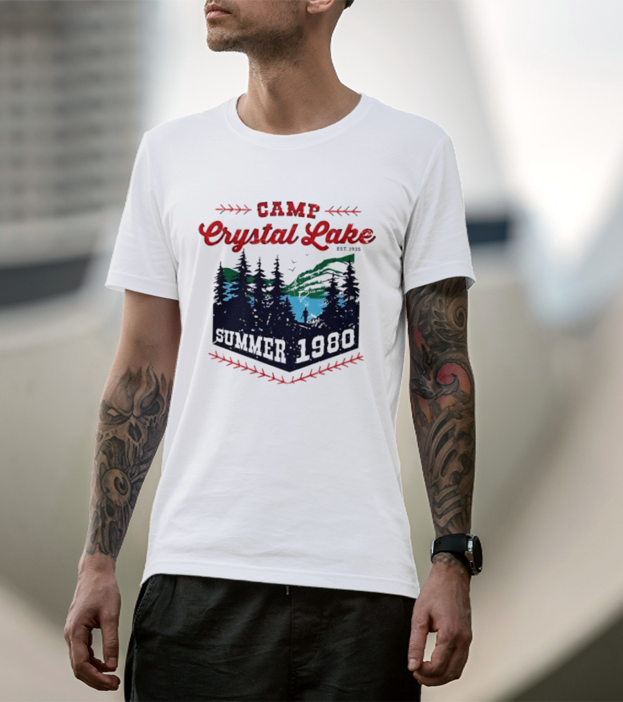 Camp Crystal Lake Vintage Summer 1980 Camping Adventure T-Shirt