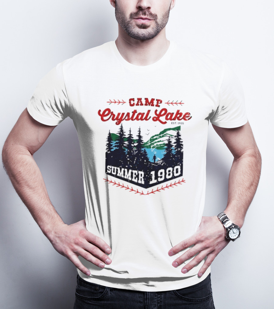 Camp Crystal Lake Vintage Summer 1980 Camping Adventure T-Shirt