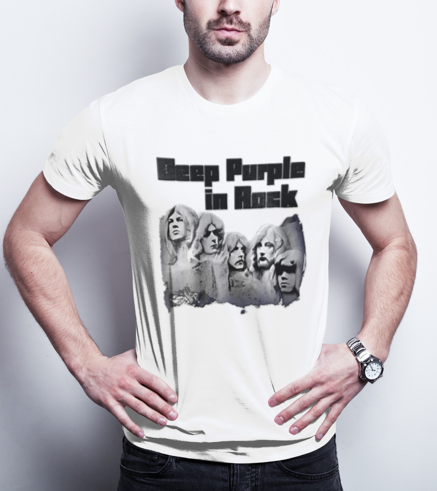Deep Purple In Rock Band Members Mount Rushmore Faces T-Shirt