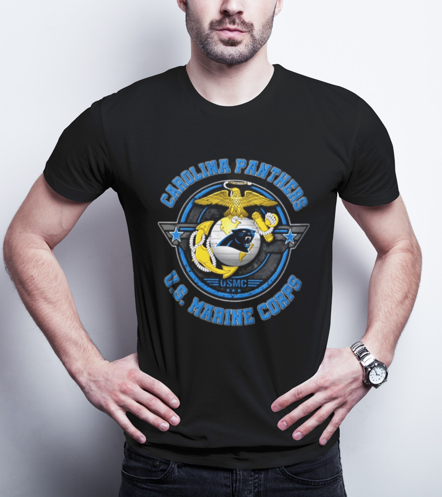 Carolina Panthers US Marine Corps USMC Collaboration T-Shirt