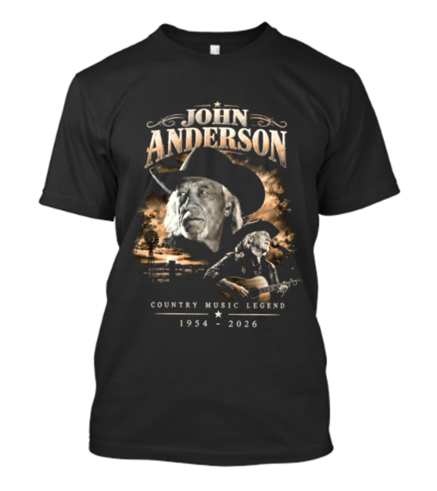 John Anderson Country Music Legend 1954 2026 Cowboy Western Scenes T-Shirt