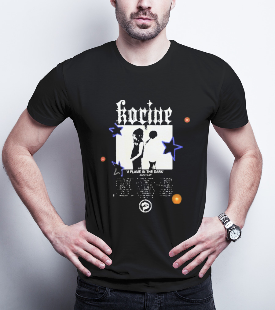 Korine A Flame In The Dark 2025 Tour Dates Two Figures Stars T-Shirt