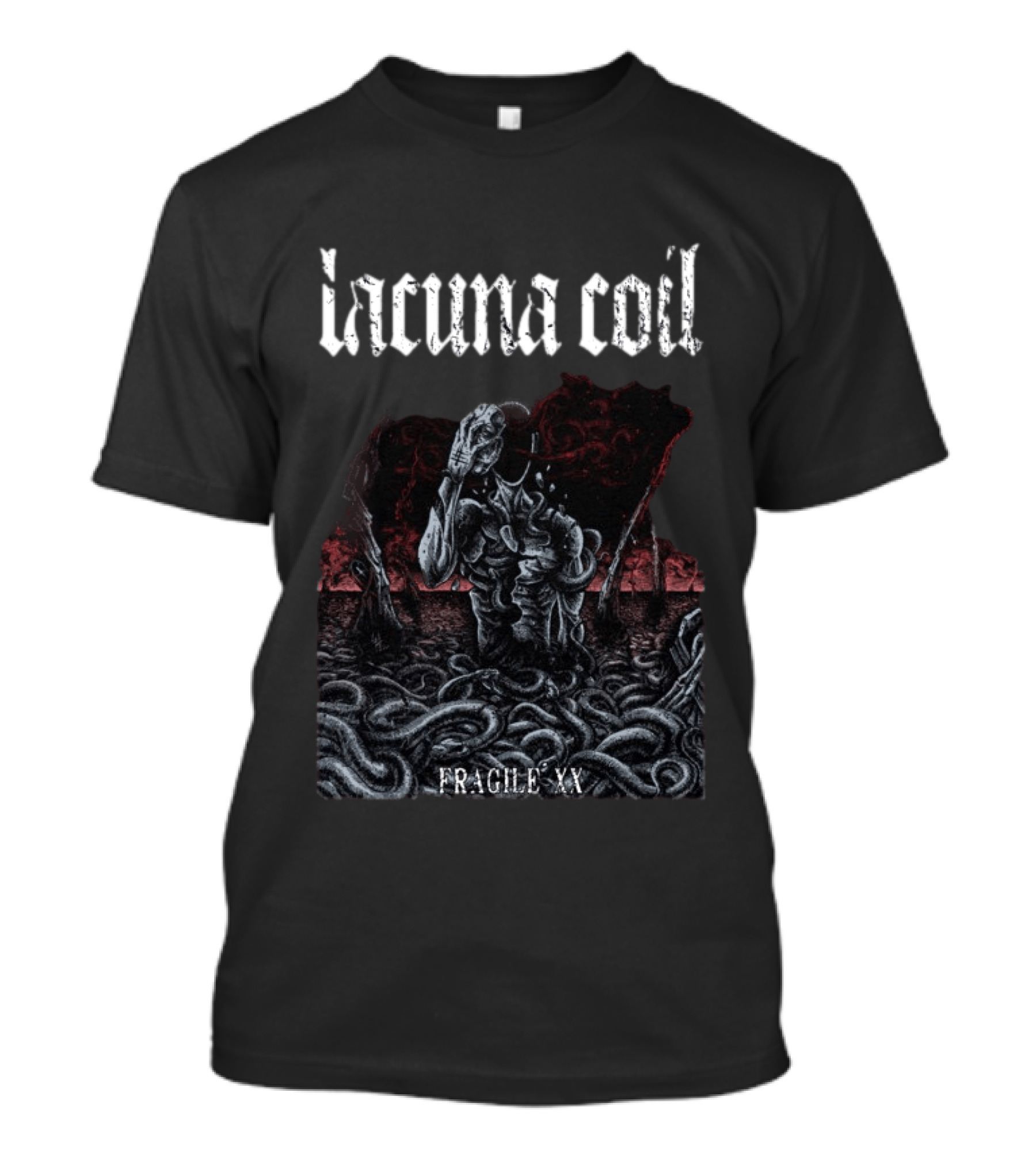 Lacuna Coil Fragile XX Skeleton And Serpents T-Shirt