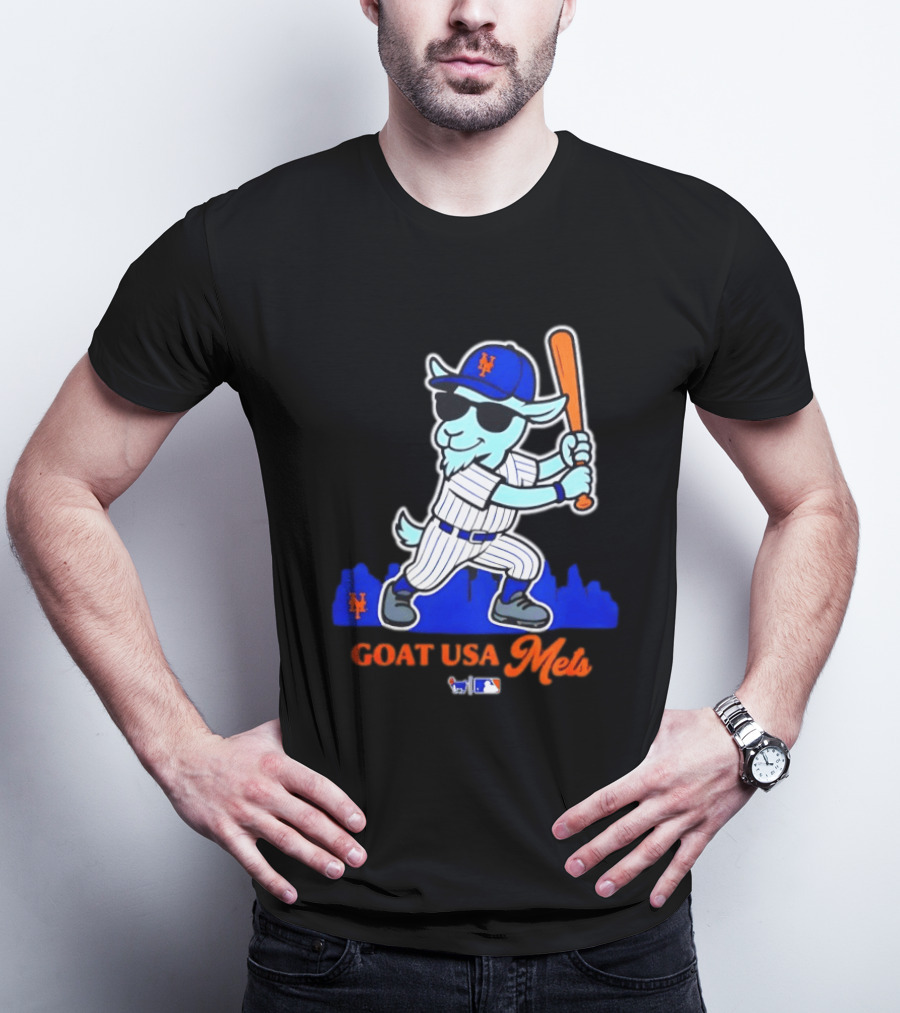 GOAT USA New York Mets Baseball Skyline MLB T-Shirt