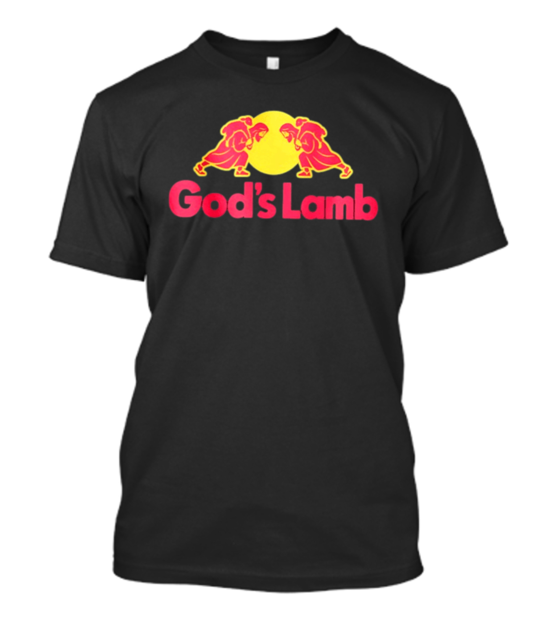 God's Lamb Redbull Parody Twin Monk Icon Yellow T-Shirt
