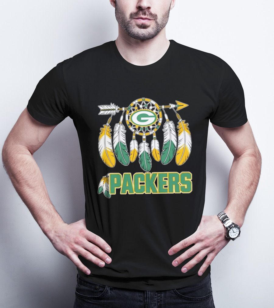 Green Bay Packers Dreamcatcher Feathers Arrow T-Shirt