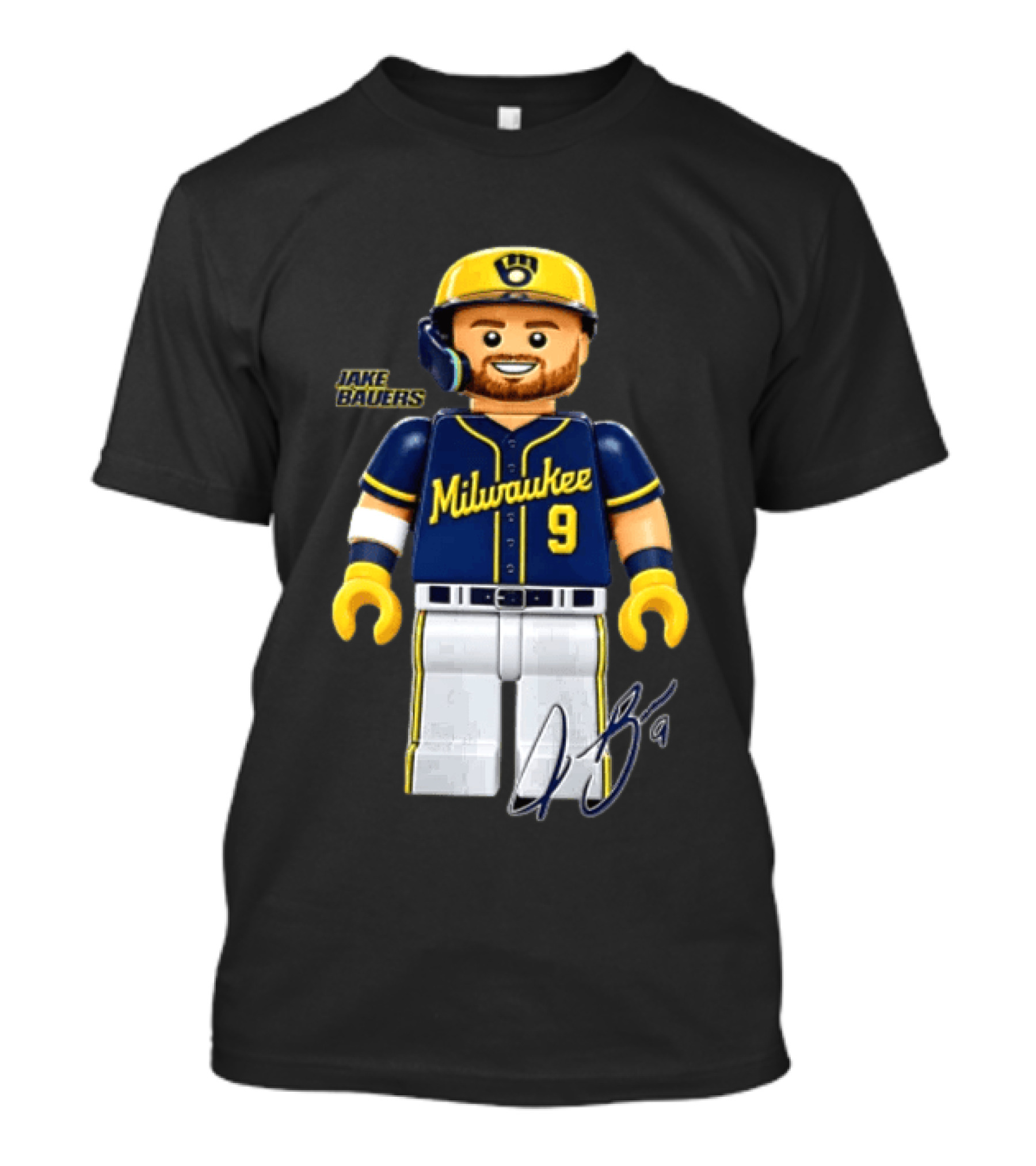 Milwaukee Brewers Jake Bauers Minifigure 9 T-Shirt