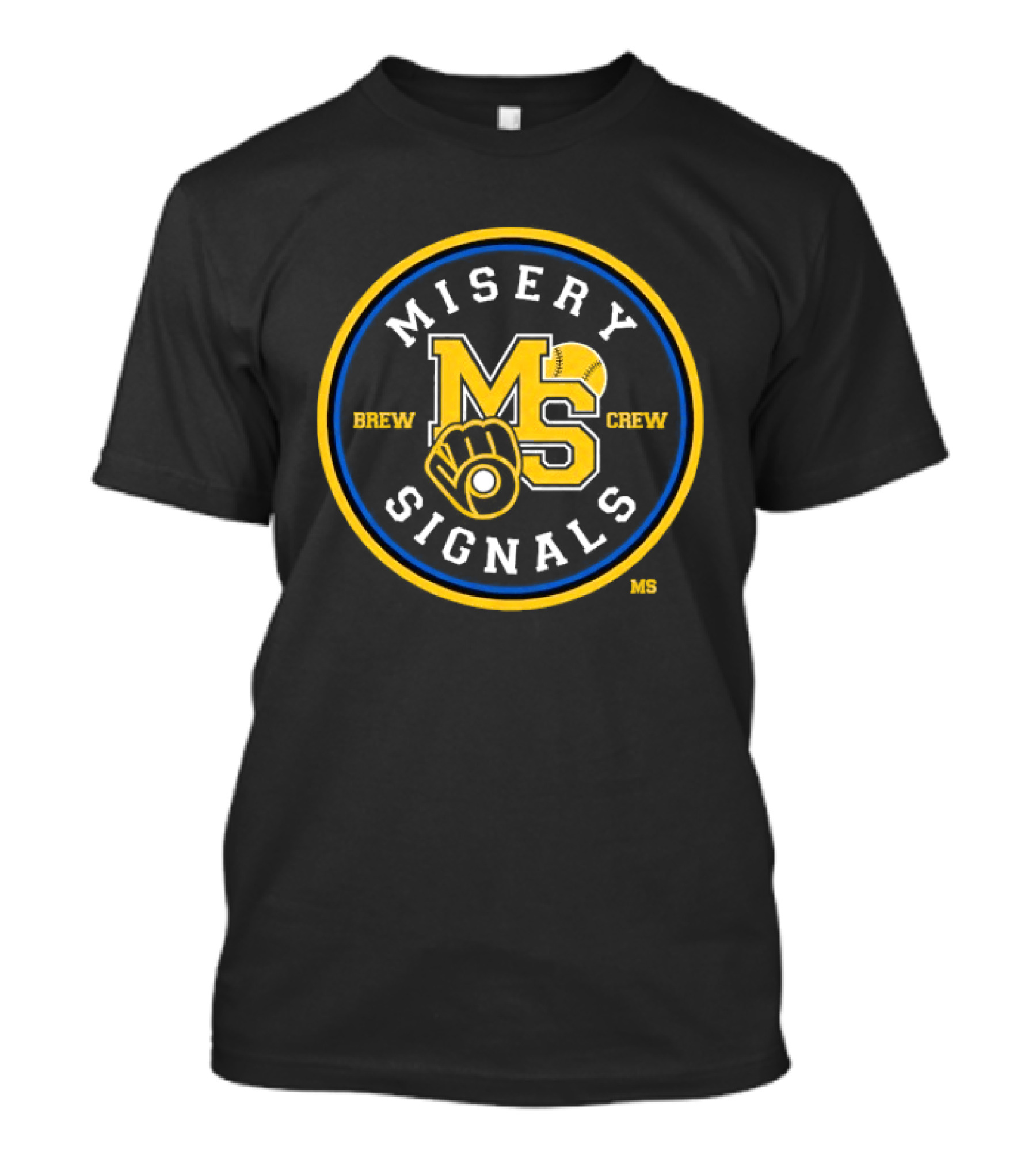 Milwaukee Brewers Misery Signals Brew Crew MS Baseball Glove T-Shirt