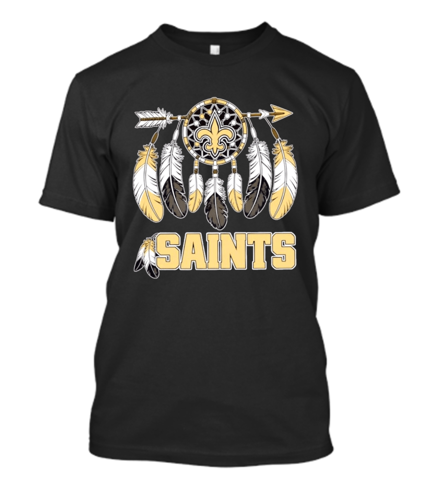 New Orleans Saints Fleur De Lis Dreamcatcher Feather T-Shirt