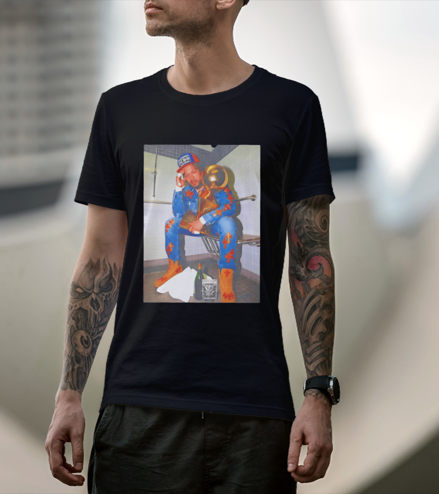 Jalen Brunson New York Knicks Trophy Celebration Drinking Wine T-Shirt
