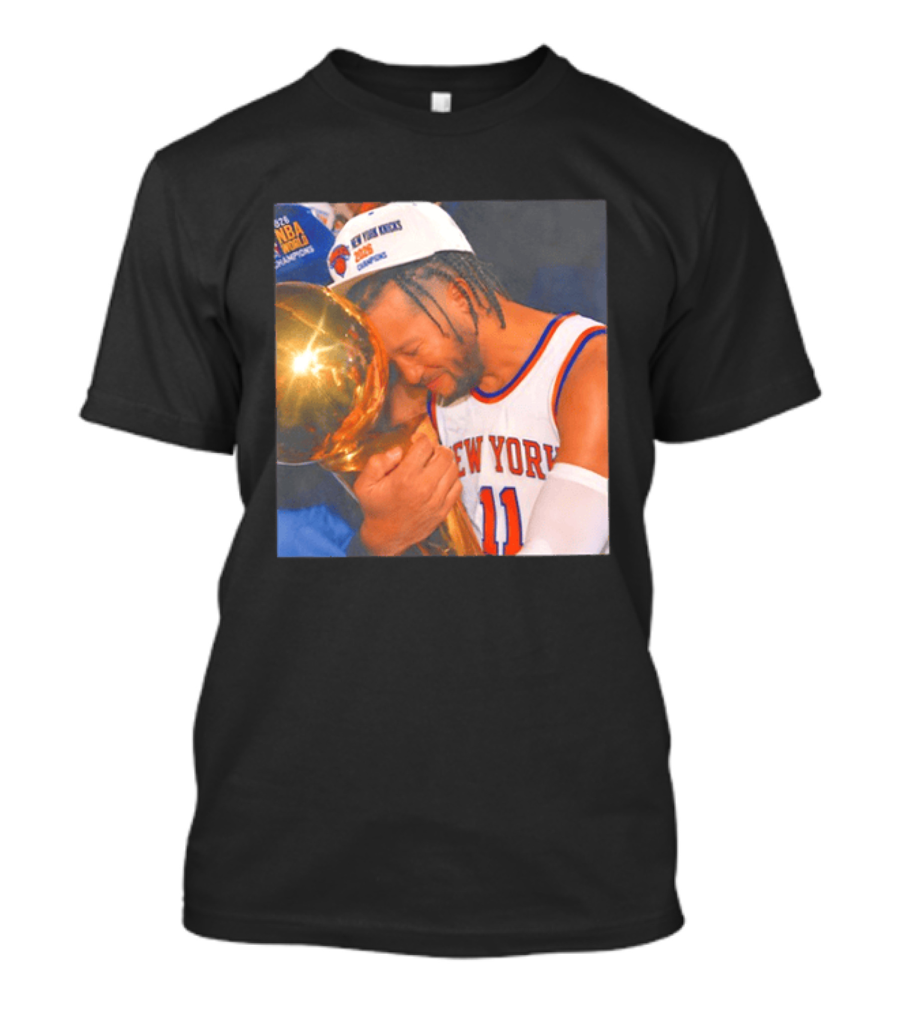 New York Knicks Jalen Brunson 2026 NBA Champions Trophy Moment T-Shirt