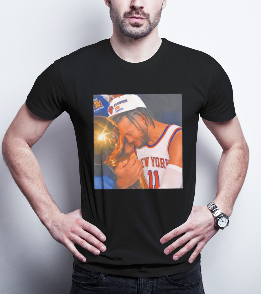 New York Knicks Jalen Brunson 2026 NBA Champions Trophy Moment T-Shirt