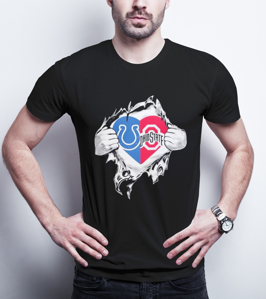 Indianapolis Colts Ohio State Heart Logo Fan T-Shirt