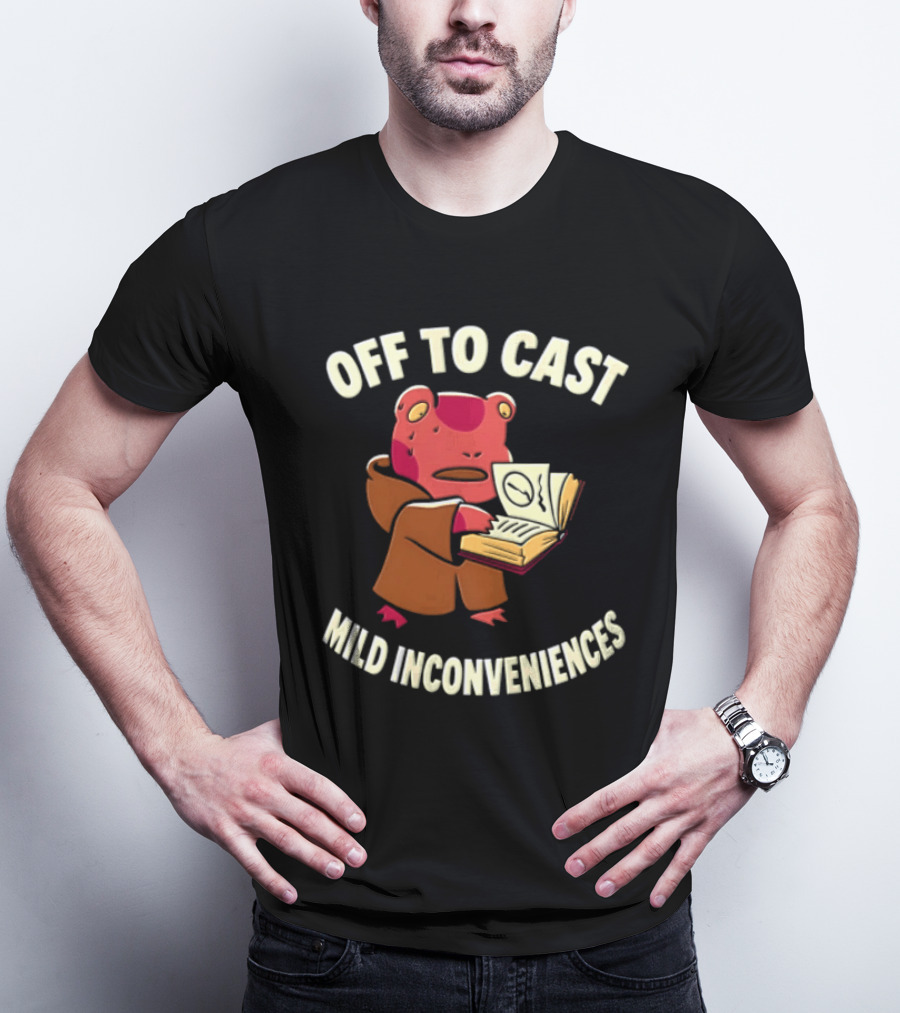Off To Cast Mild Inconveniences Frog With Spellbook T-Shirt