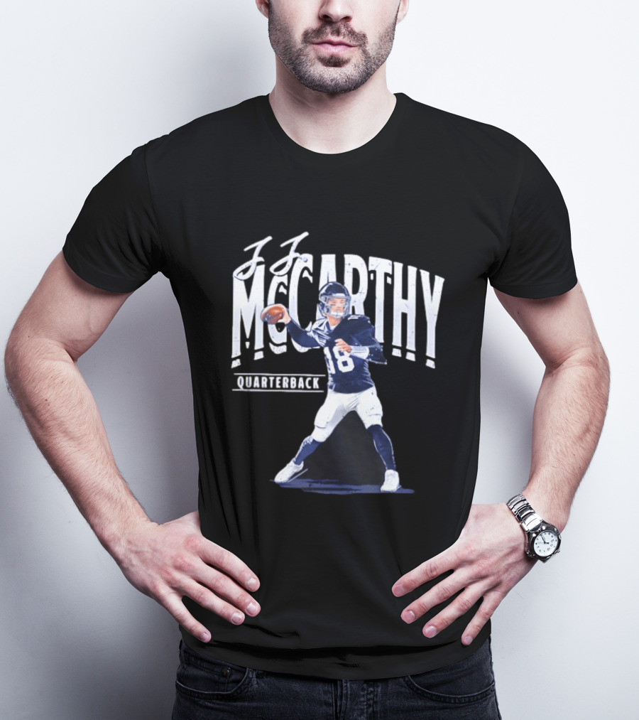 J.J. McCarthy Quarterback 18 Football Player T-Shirt