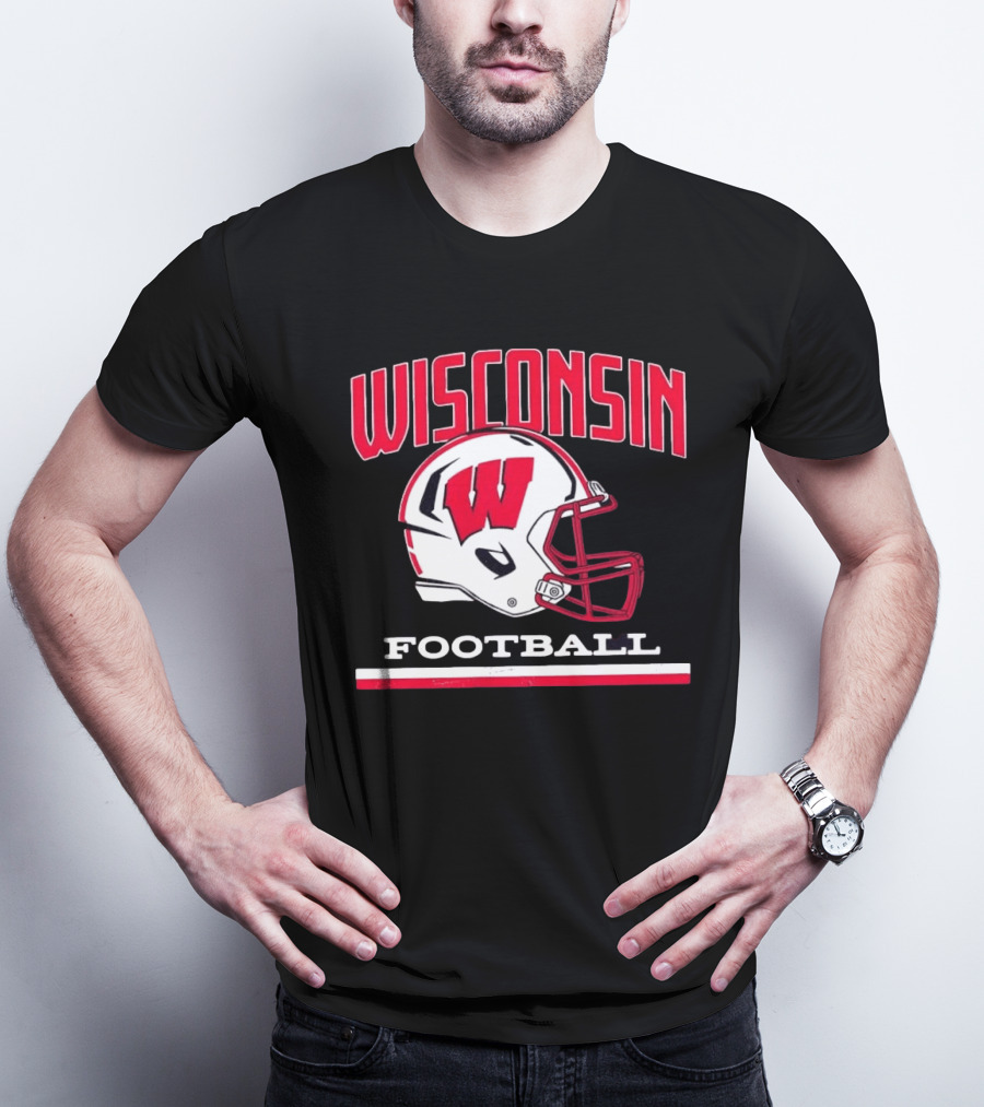 Wisconsin Football Helmet W T-Shirt