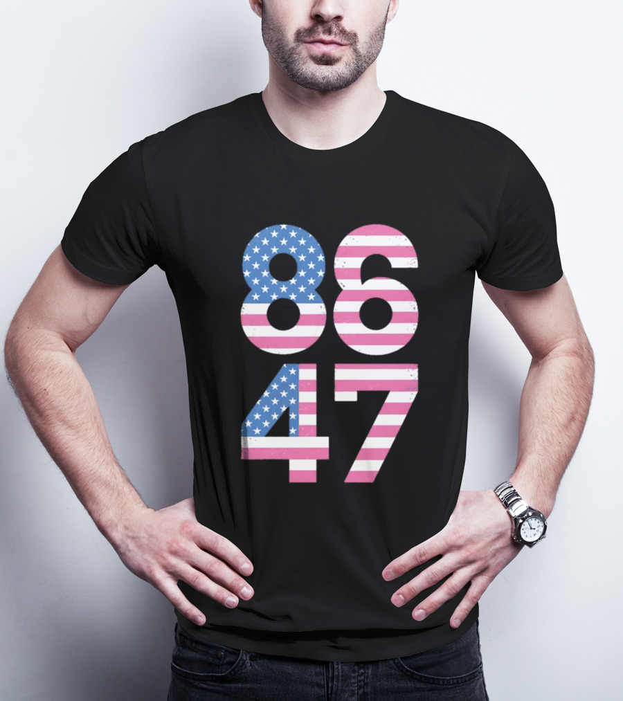 8647 Resist 86 47 American Flag USA 4th Of July T-Shirt