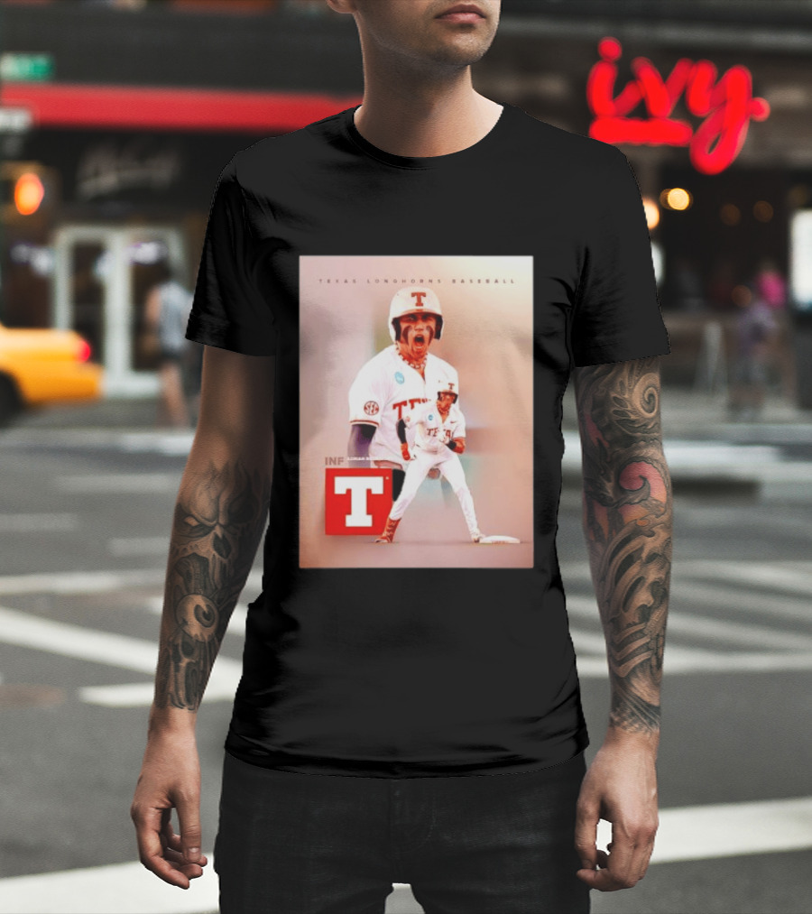 Adrian Rodriguez INF Texas Longhorns Baseball Team T-Shirt