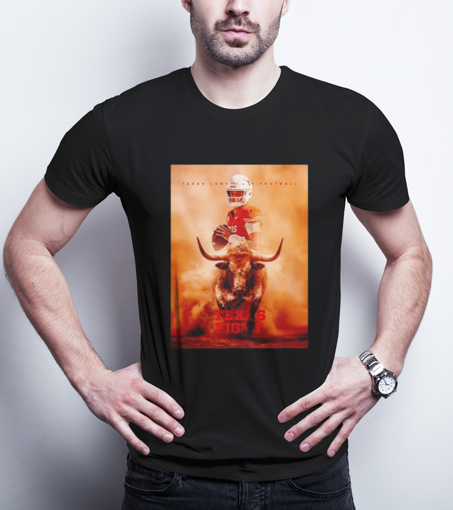 Texas Longhorns Football Texas Fight Arch Manning Bull T-Shirt