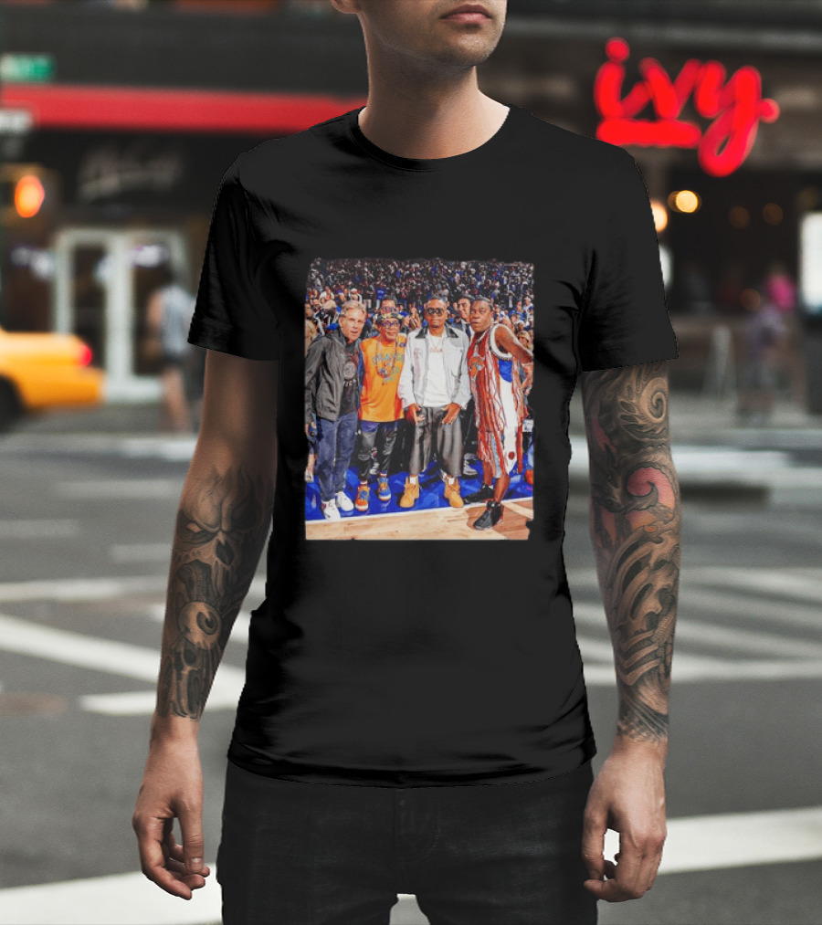 Ben Stiller Spike Lee Nas Tracy Morgan New York Knicks Courtside Celebrities T-Shirt