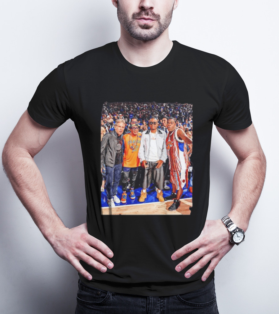 Ben Stiller Spike Lee Nas Tracy Morgan New York Knicks Courtside Celebrities T-Shirt