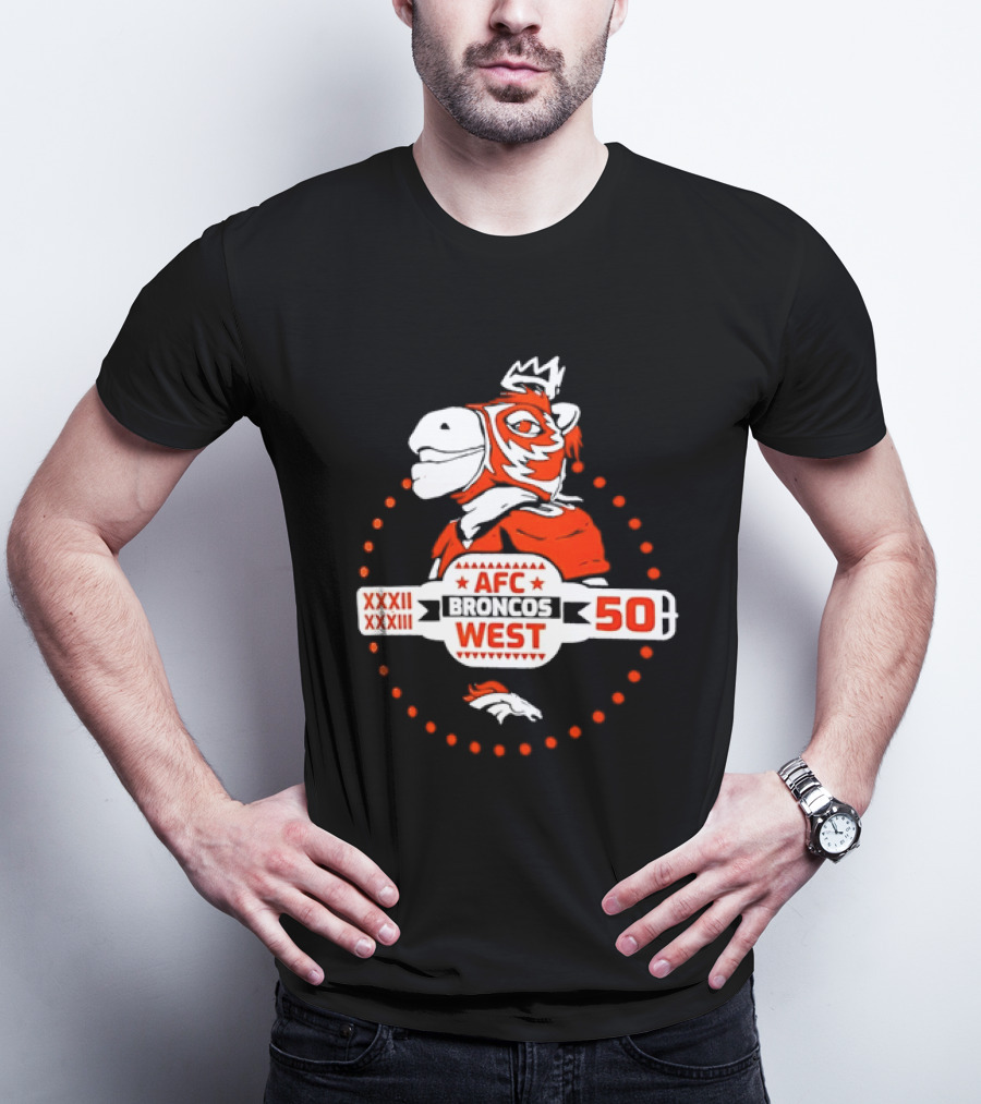 Broncos AFC West 50 Years XXXII XXXIII Celebration T-Shirt