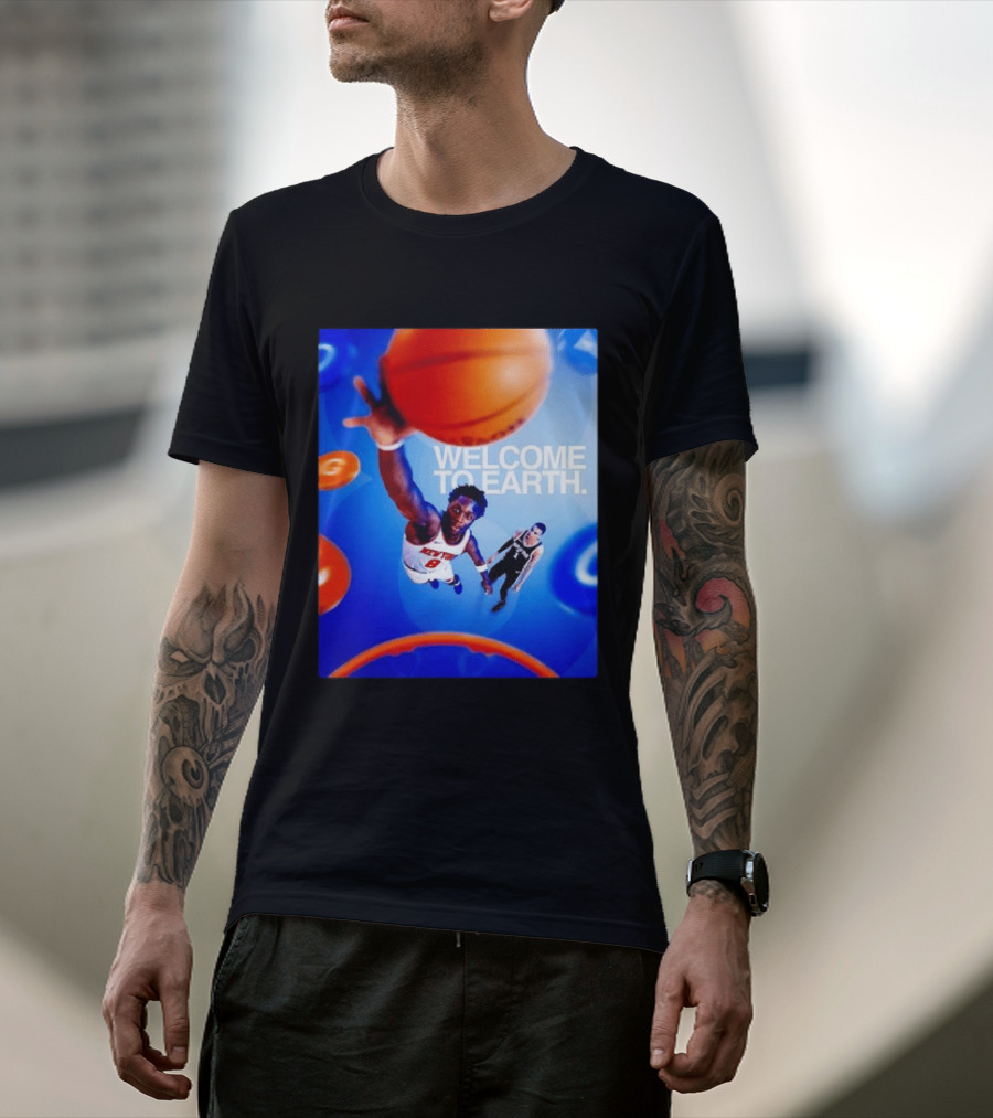 OG Anunoby New York Knicks Welcome To Earth Basketball Moment T-Shirt