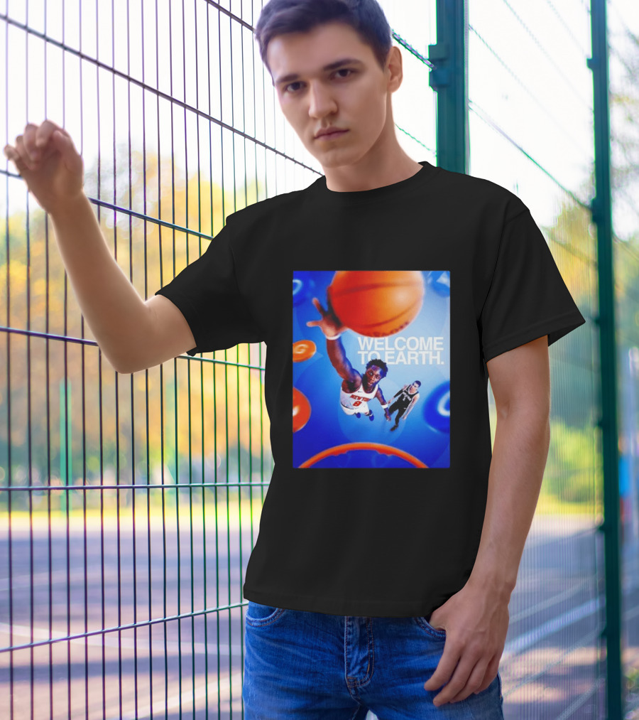 OG Anunoby New York Knicks Welcome To Earth Basketball Moment T-Shirt