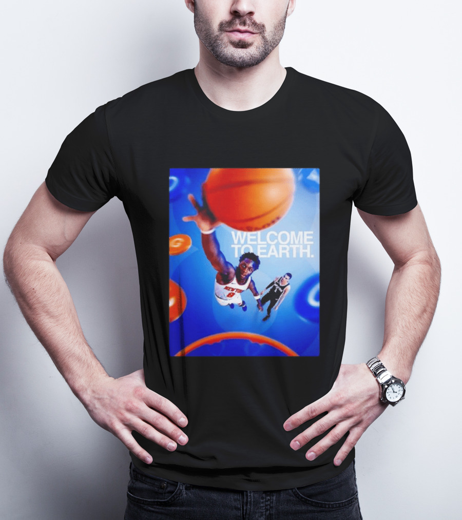 OG Anunoby New York Knicks Welcome To Earth Basketball Moment T-Shirt