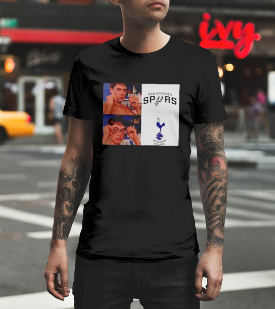 Peter Parker Reading Glasses Meme San Antonio Spurs Tottenham Hotspur T-Shirt