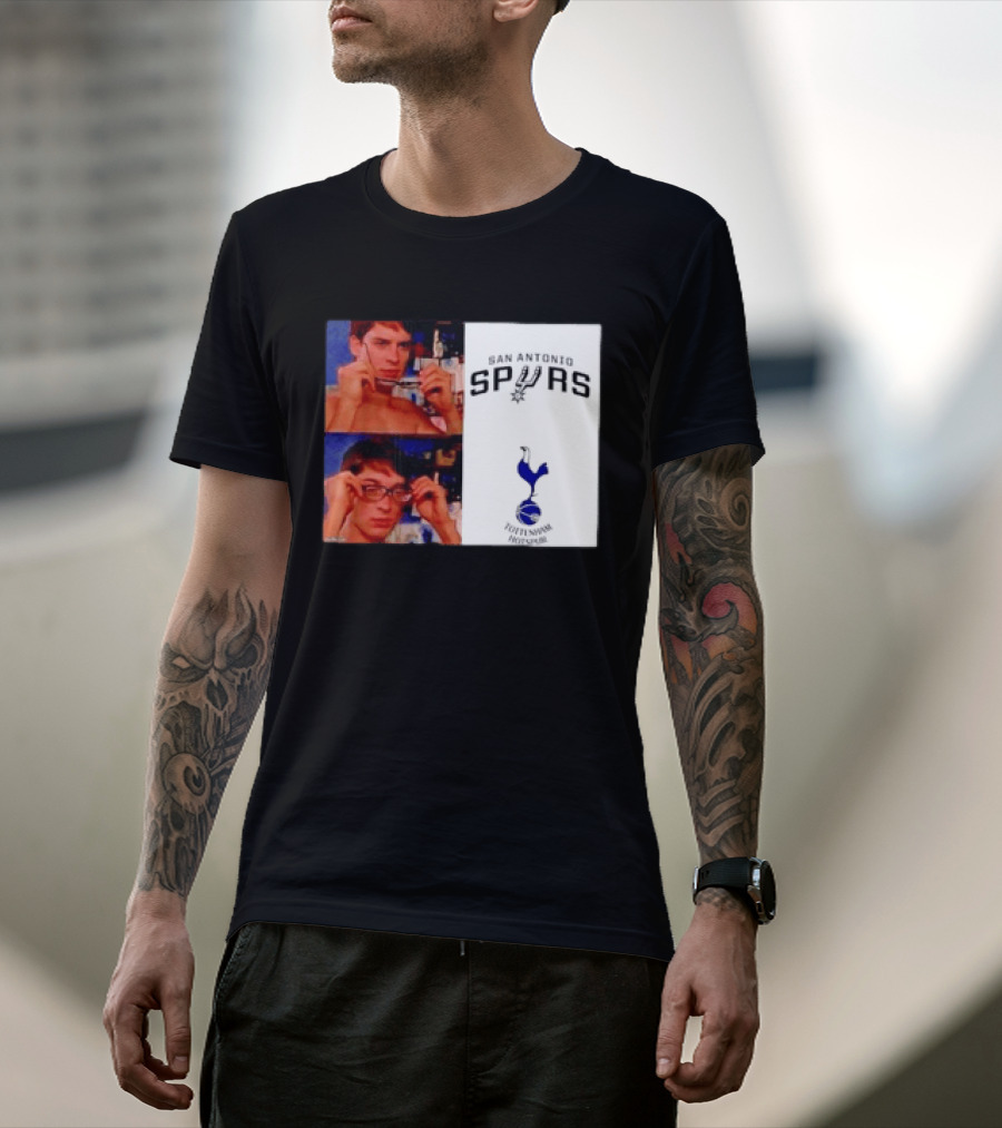 Peter Parker Reading Glasses Meme San Antonio Spurs Tottenham Hotspur T-Shirt