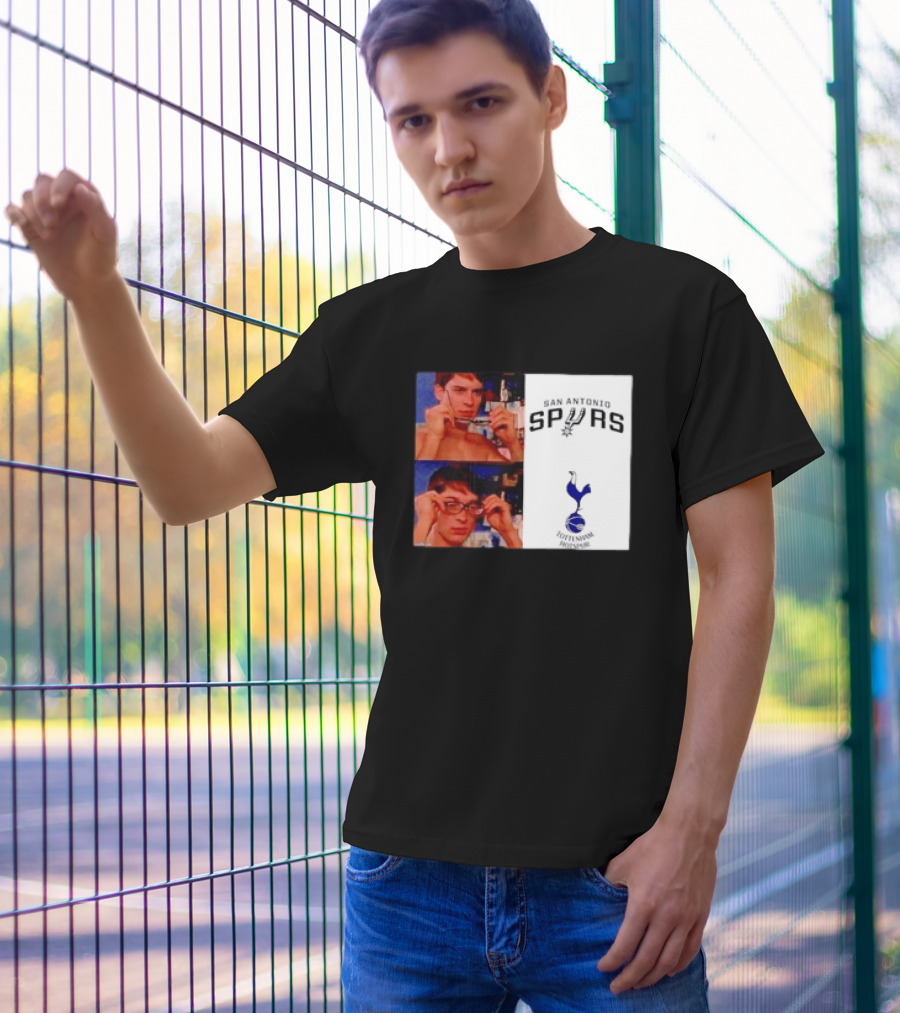 Peter Parker Reading Glasses Meme San Antonio Spurs Tottenham Hotspur T-Shirt