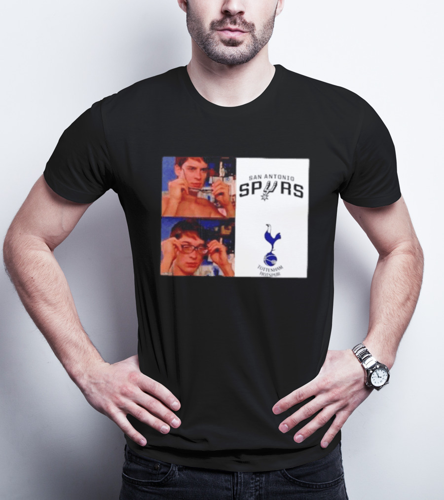 Peter Parker Reading Glasses Meme San Antonio Spurs Tottenham Hotspur T-Shirt