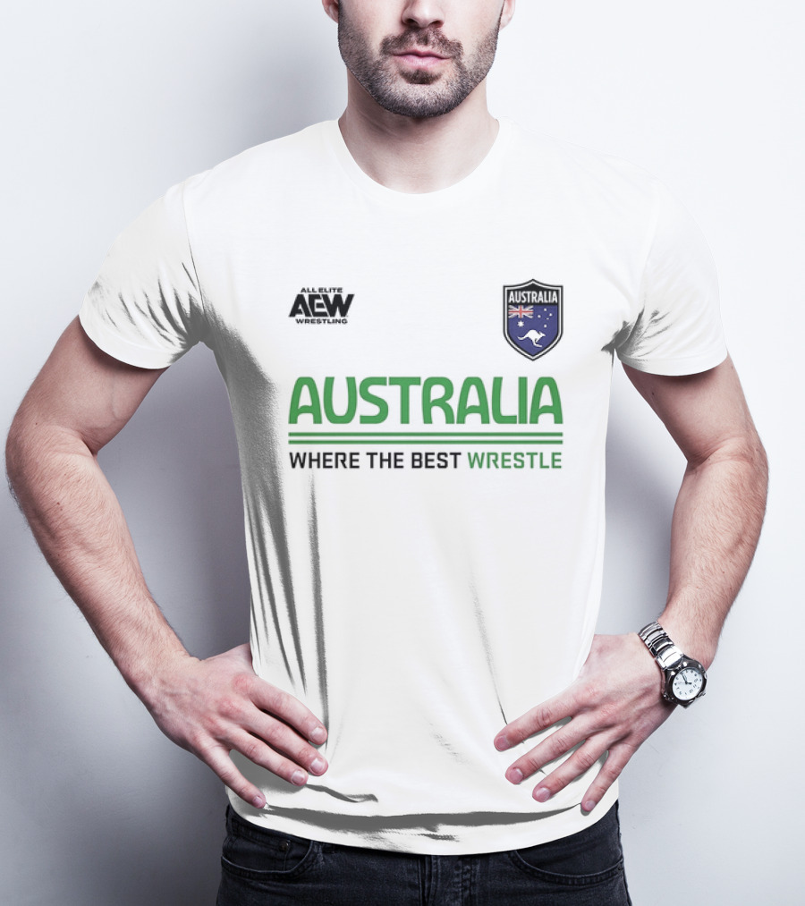 AEW Australia Where The Best Wrestle Iconic Shield T-Shirt