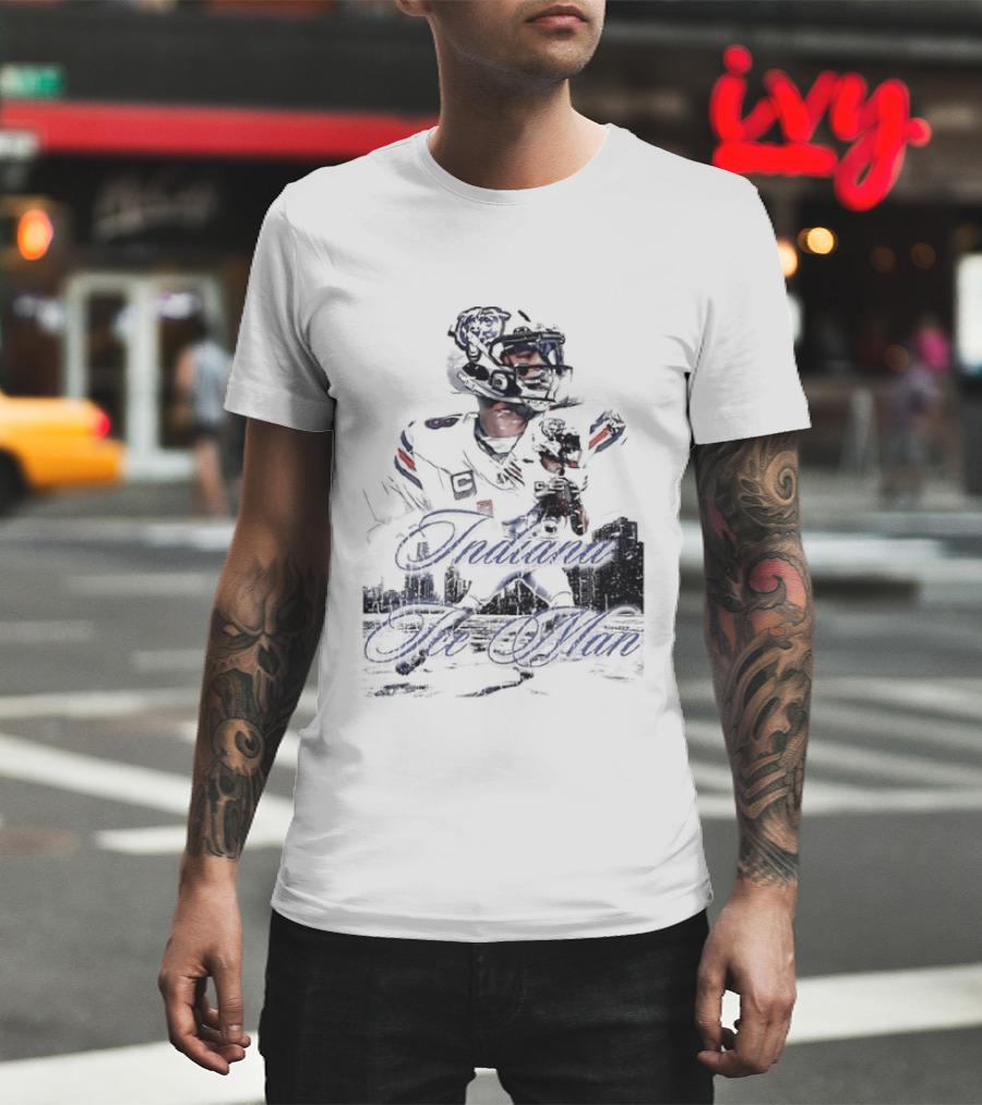 Caleb Williams Chicago Bears Indiana The Man Football Skyline T-Shirt