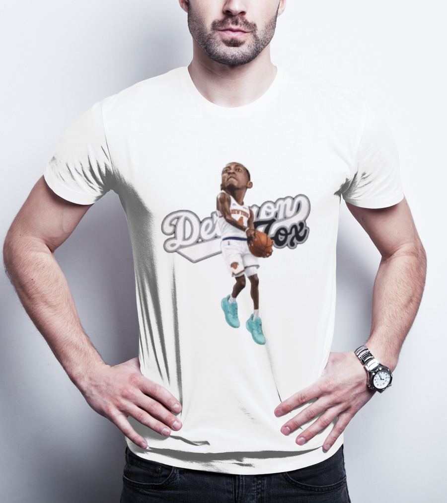 Deuce McBride New York Knicks NBA Player Caricature Determined Fox T-Shirt