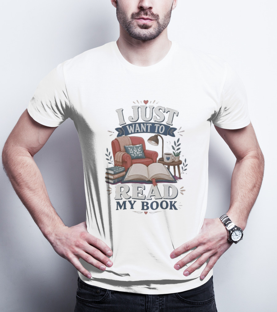 I Just Want To Read My Book Cozy Chair Lamp Coffee T-Shirt