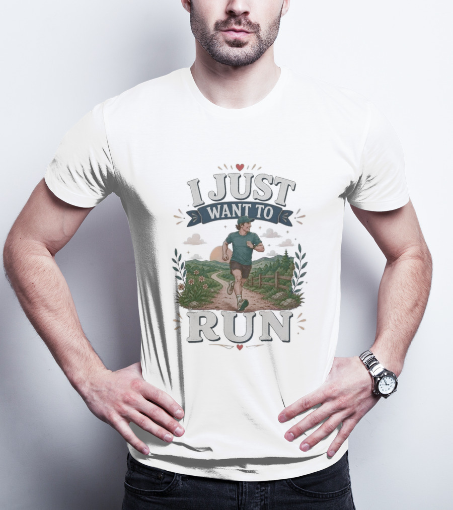 I Just Want To Run Scenic Jogging Landscape T-Shirt