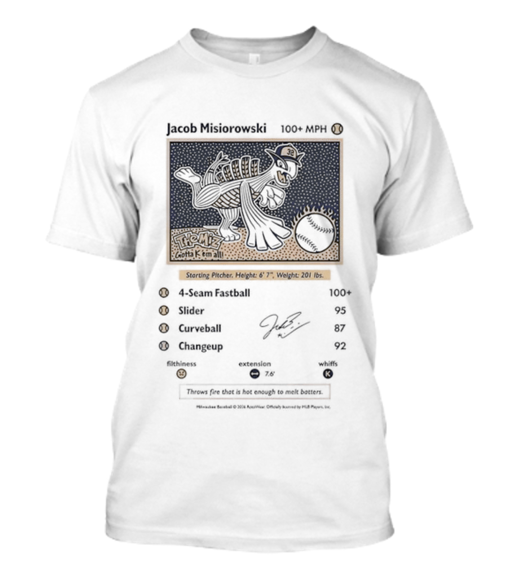 Jacob Misiorowski The Miz Gotta K 'Em All Starting Pitcher Height 6'7" Weight 201 Lbs T-Shirt