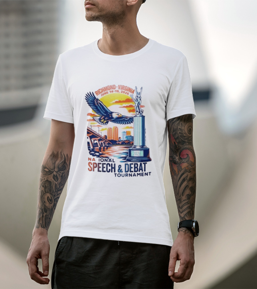 Richmond Virginia National Speech And Debate Tournament June 14 19 2026 Eagle Bridge Statue T-Shirt