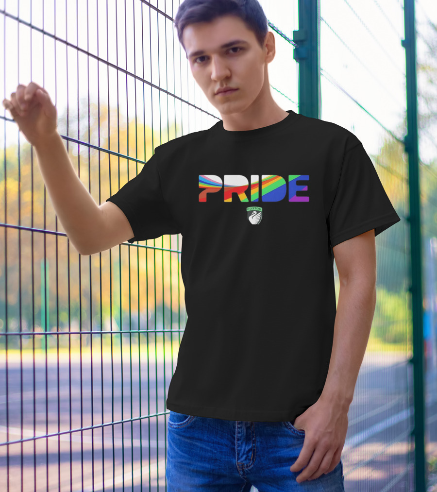 Boston Legacy FC Pride Rainbow Stripes 2026 Swan T-Shirt
