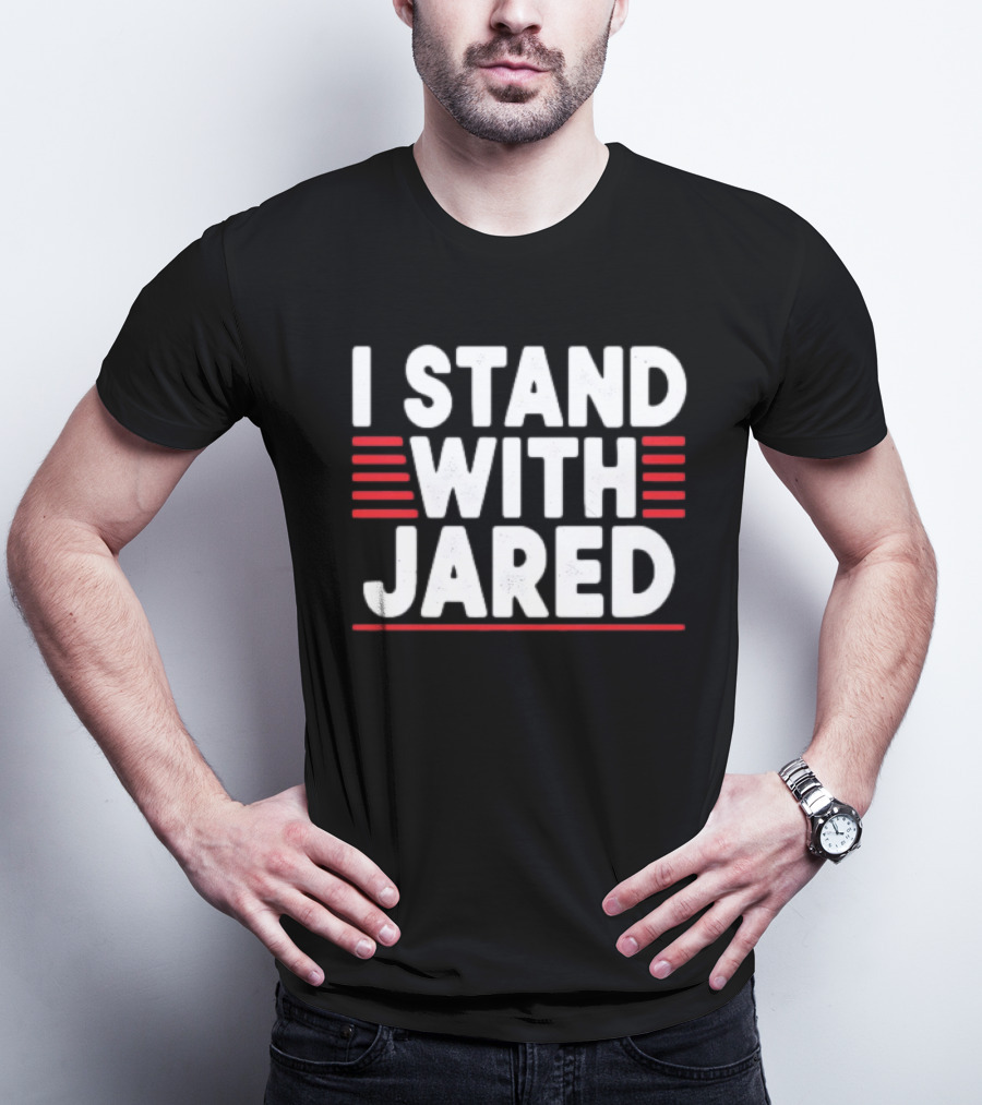 I Stand With Jared Red Stripes Support T-Shirt