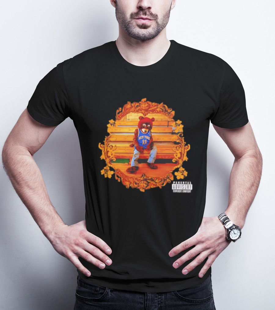 Jalen Brunson Kanye West Dropout Bear New York Knicks NBA Parody Album Cover T-Shirt