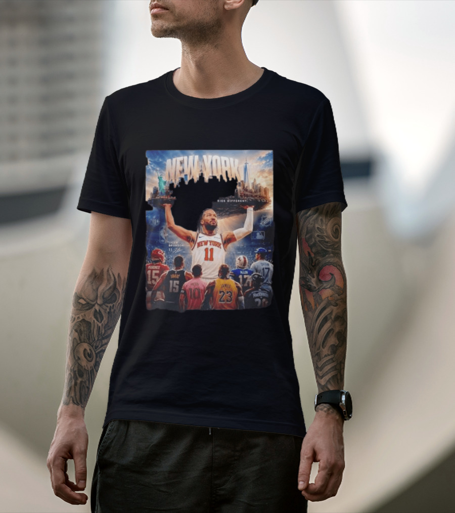 New York Knicks Built Different Carries Different Skyline Basketball NFL MLB T-Shirt