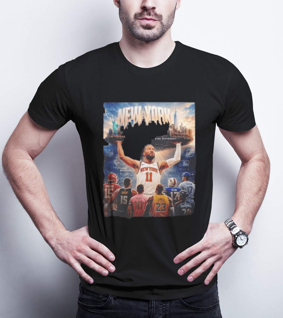 New York Knicks Built Different Carries Different Skyline Basketball NFL MLB T-Shirt