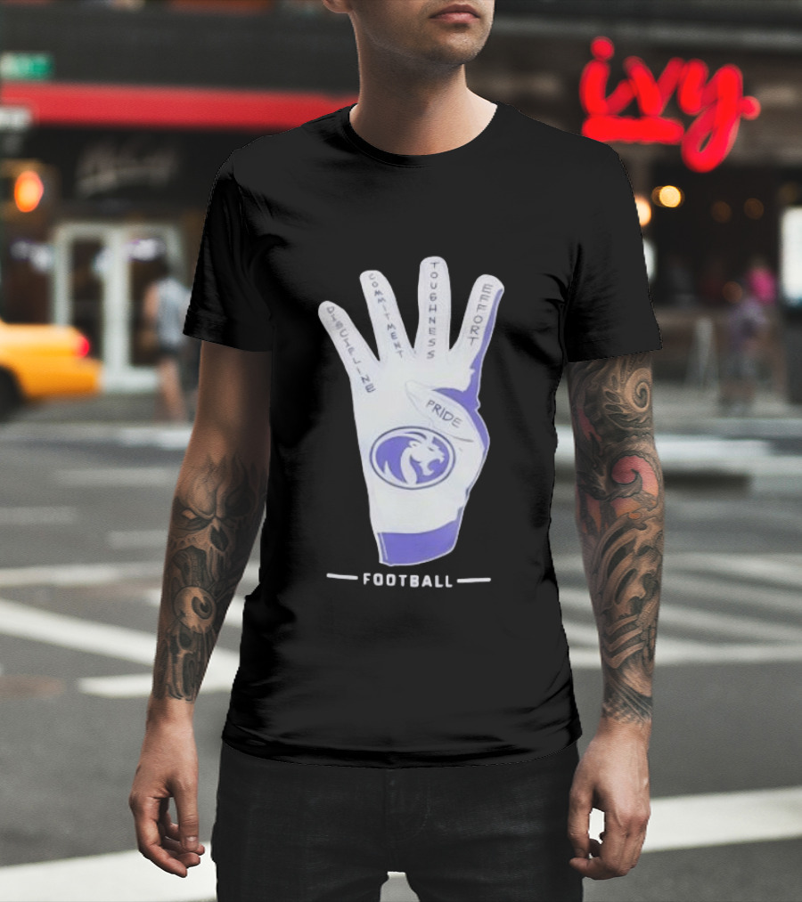 North Alabama Football Discipline Commitment Toughness Effort Pride Glove T-Shirt